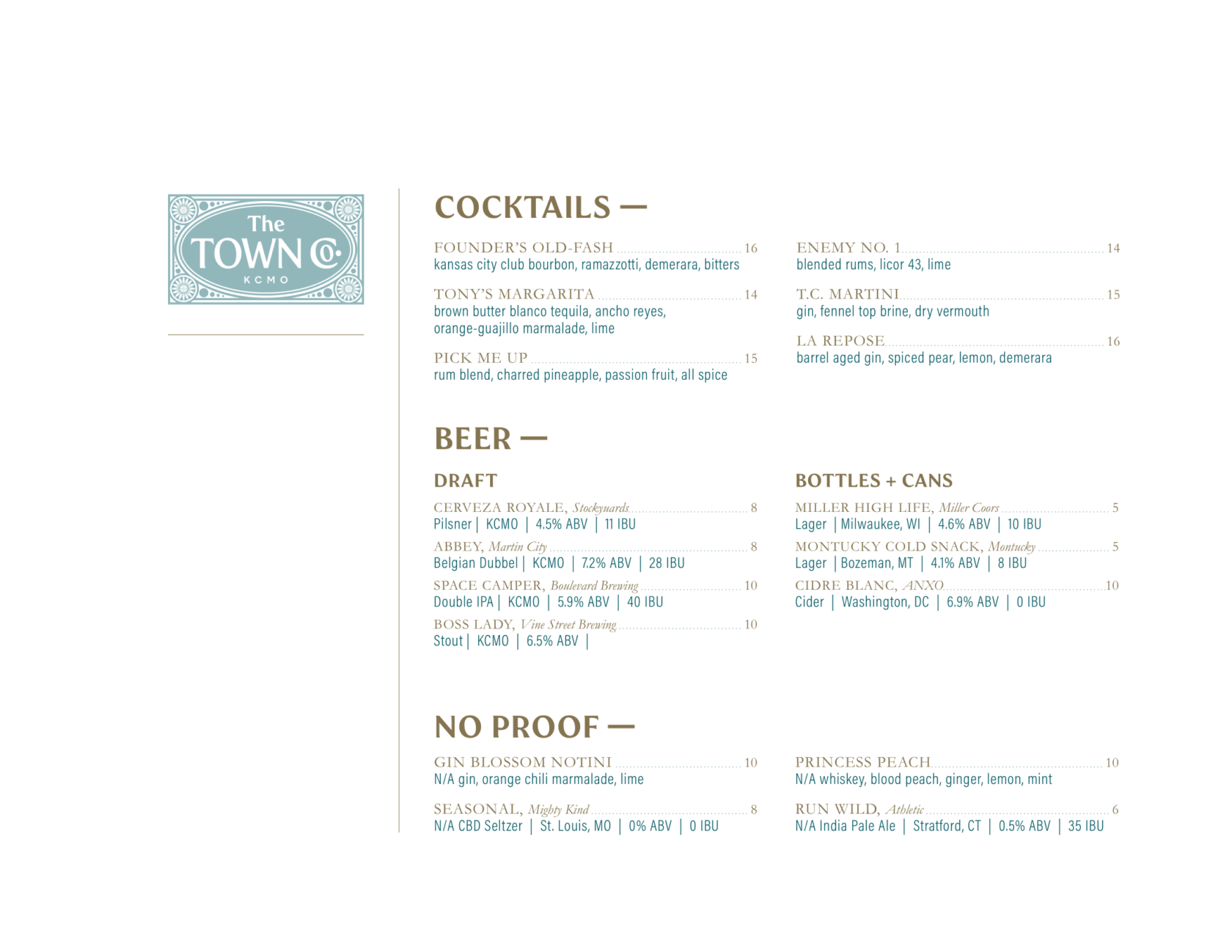 The Town Company | Downtown KC Restaurant at Hotel Kansas City